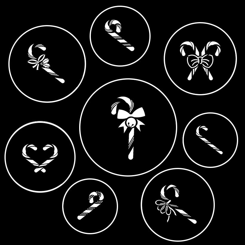 Christmas Candy Cane Gobo Series of 8 Designs – gobonomics